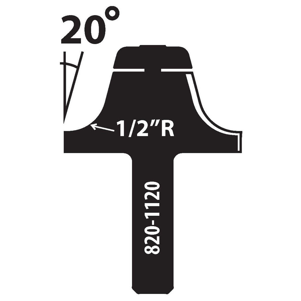1/2" Radius x 20 Degree Bowl Profile Bit (Part no. 820-1120 ...